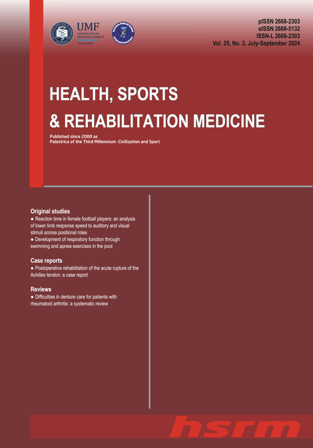Health, Sports & Rehabilitation Medicine Vol. 25, no. 3, July-September ...